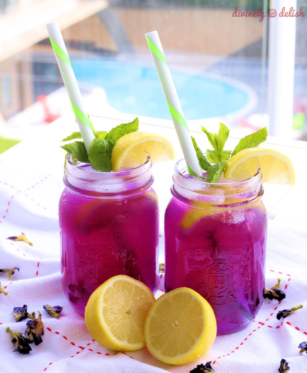Butterfly Pea Flower Iced Tea | Divinely Delish
