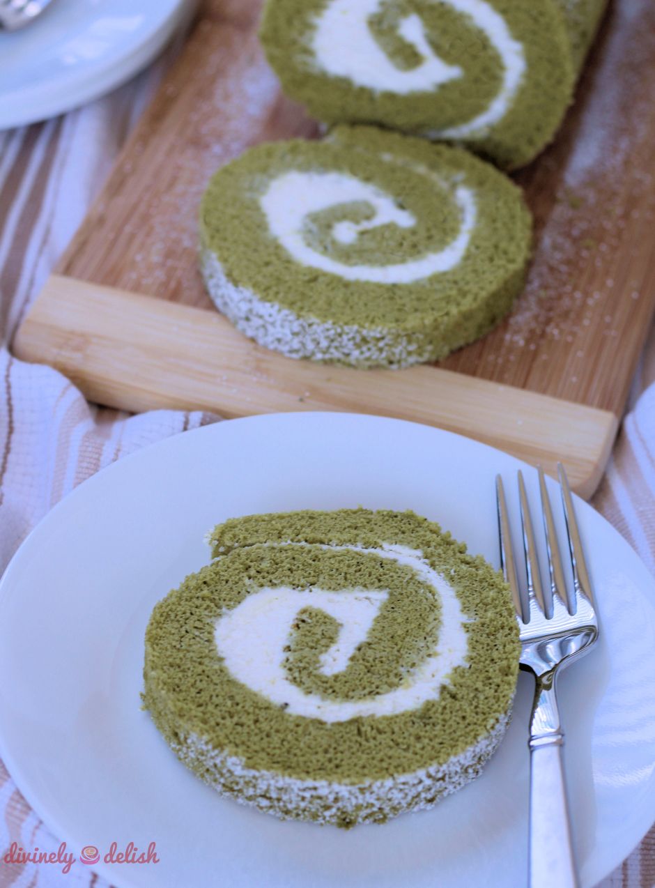 Matcha Swiss Roll | Divinely Delish
