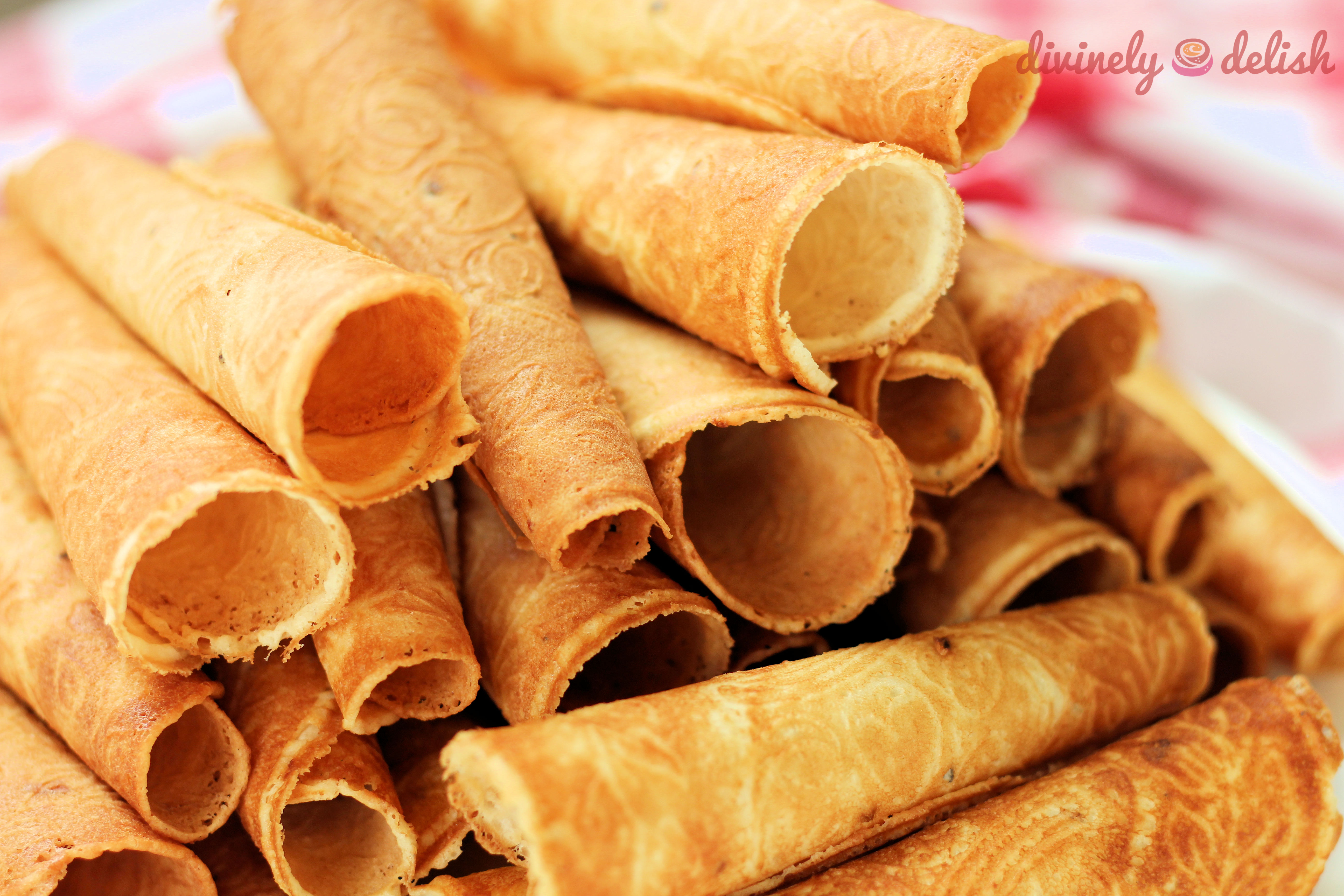 Cardamom Krumkake with Rose Cream | Divinely Delish