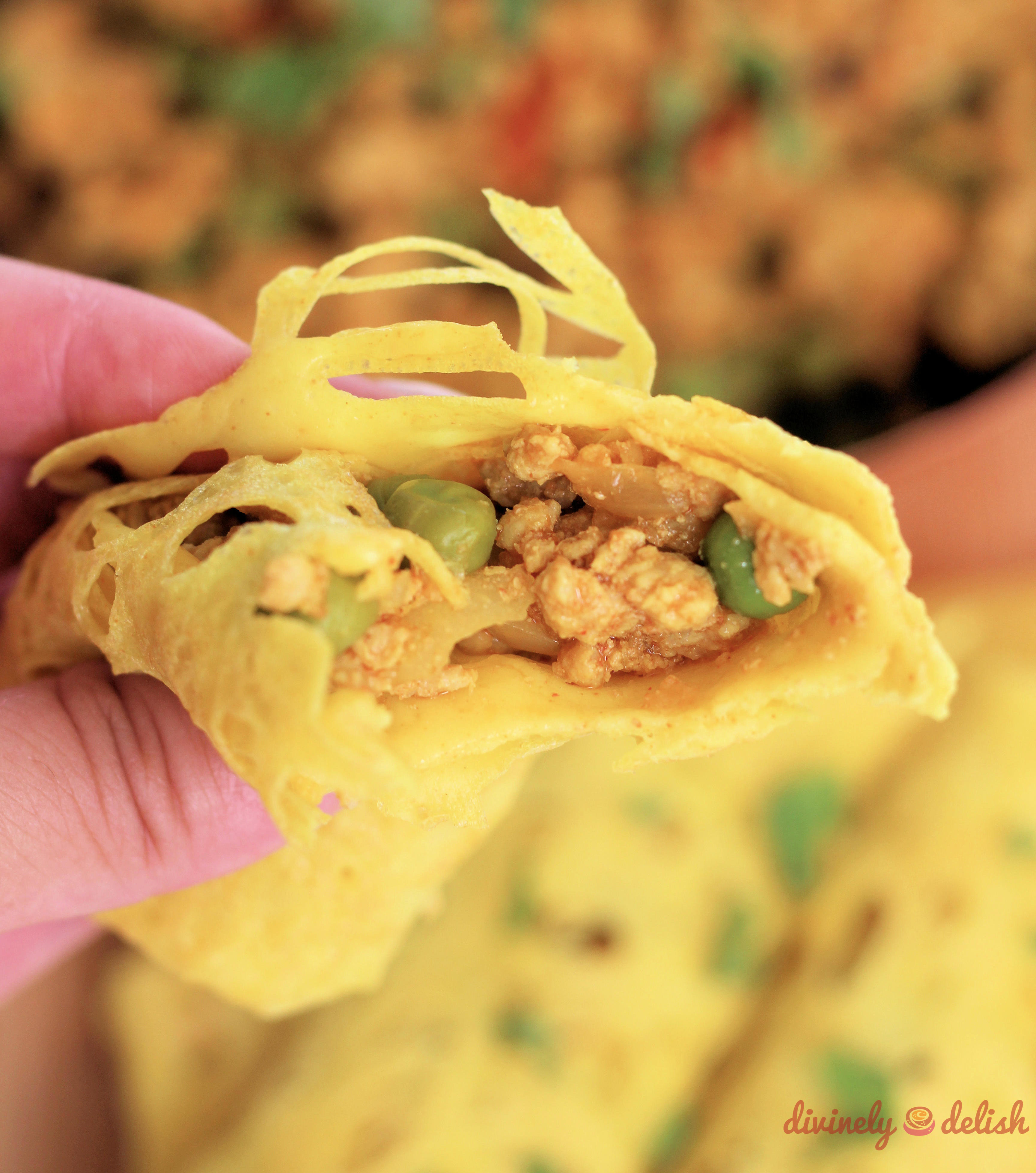 Keema-Filled Roti Jala | Divinely Delish
