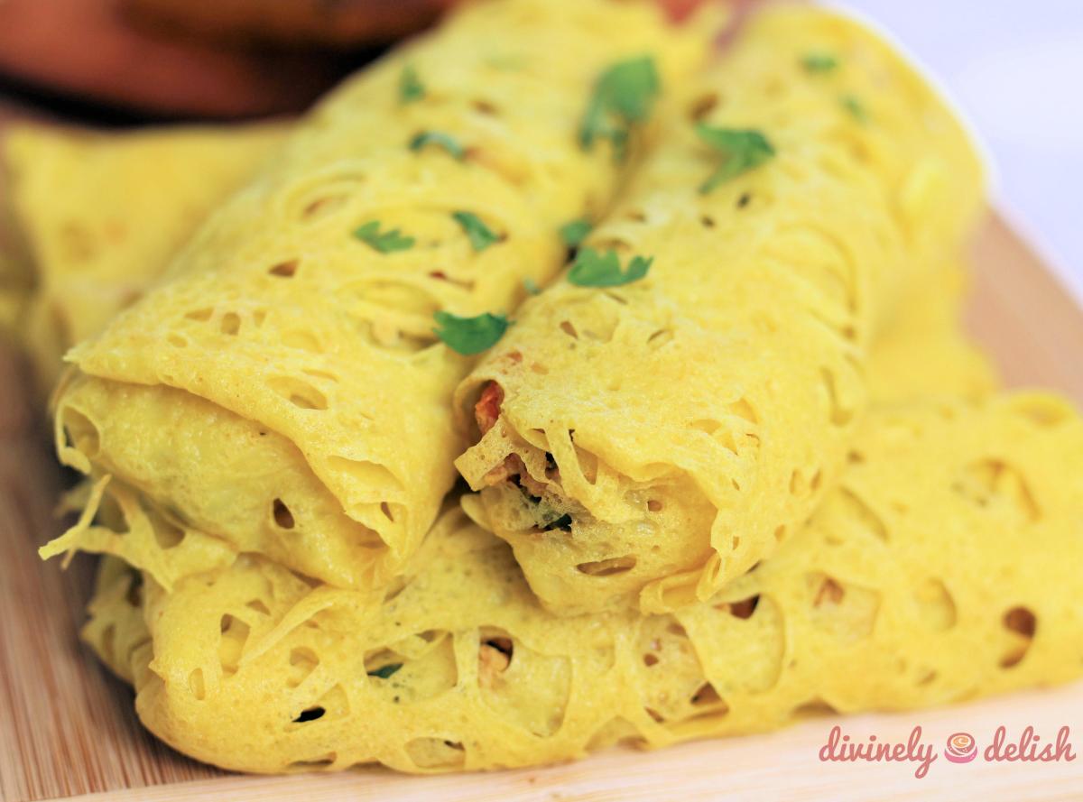 Keema-Filled Roti Jala | Divinely Delish